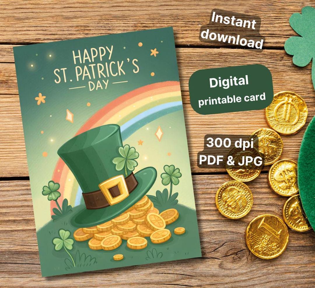 Four Leaf Clover Card of a Lucky Season, St Patricks Day Vibe ...