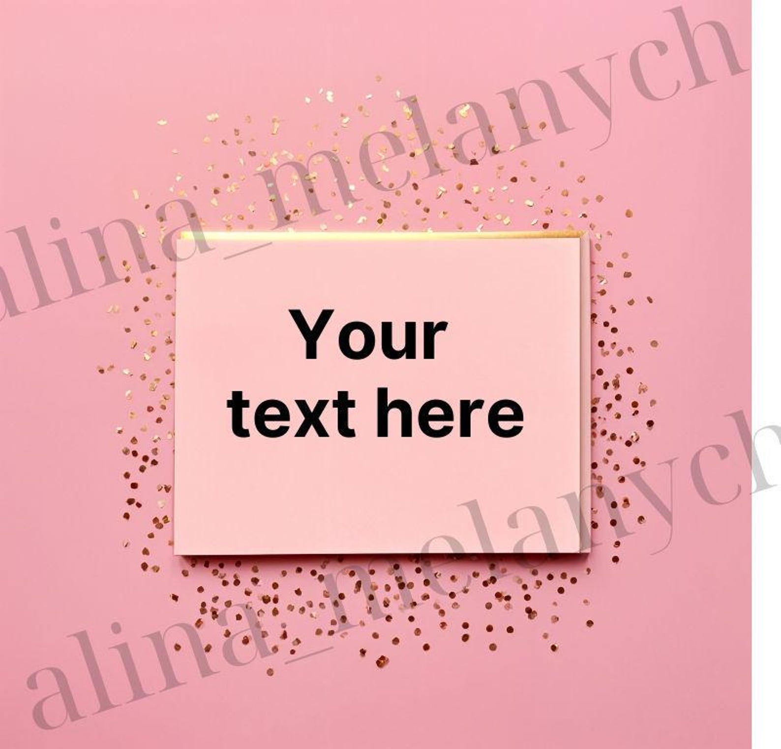Elegant Pink Gold Card Mockup, Front-back Mockup, Minimalistic Template ...