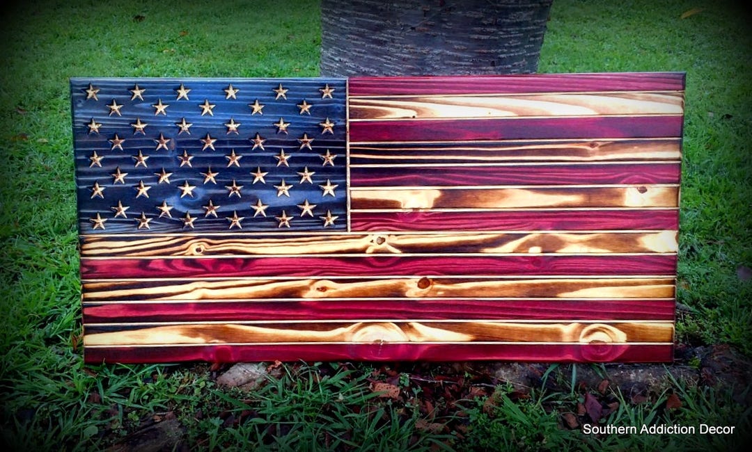 American Flag Wooden Hanging Sign - Etsy