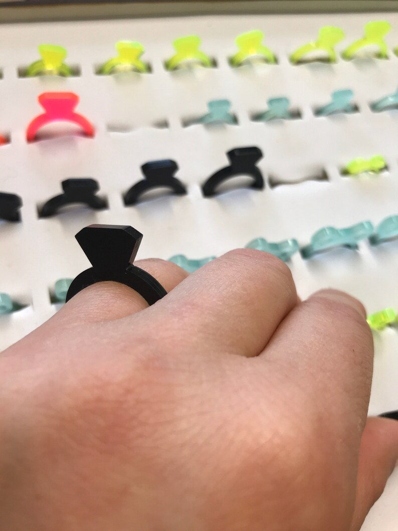 Diamond Ring Neon Jewel Neon Ring Minimalist Jewel | Etsy