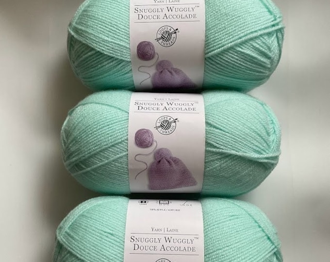 Snuggly Wuggly Light Weight Acrylic Yarn / Set of 3 / Color Soft Mint ...