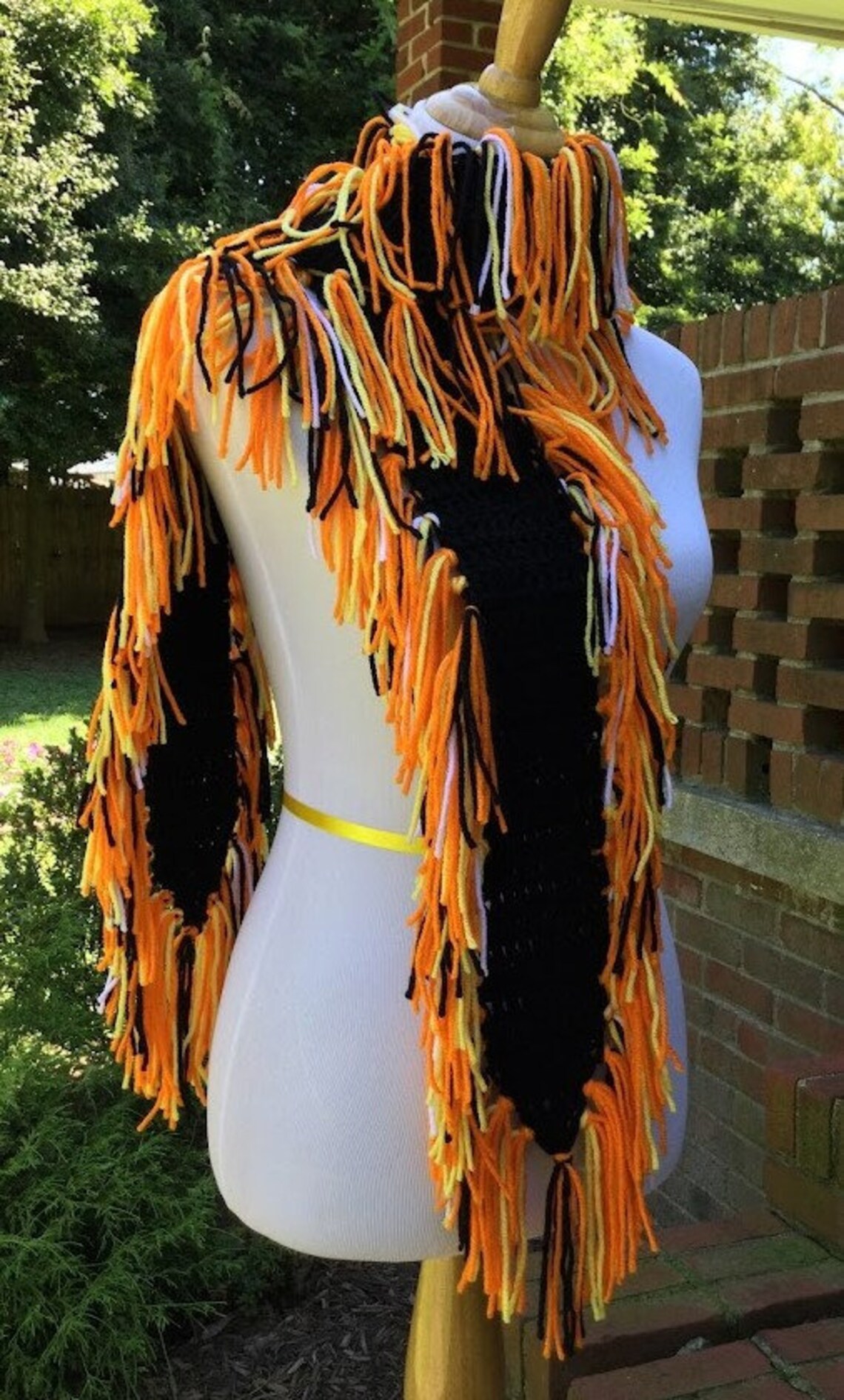 CROCHET HALLOWEEN SCARF Costume Accessory Black Scarf With - Etsy