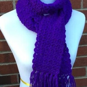 Purple Long Scarf Crochet Elegant Scarf Skinny Versatile Scarf - Etsy