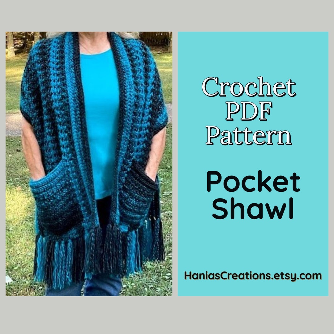 POCKET SHAWL PATTERN Crochet Pdf Pattern Instant Download Easy ...