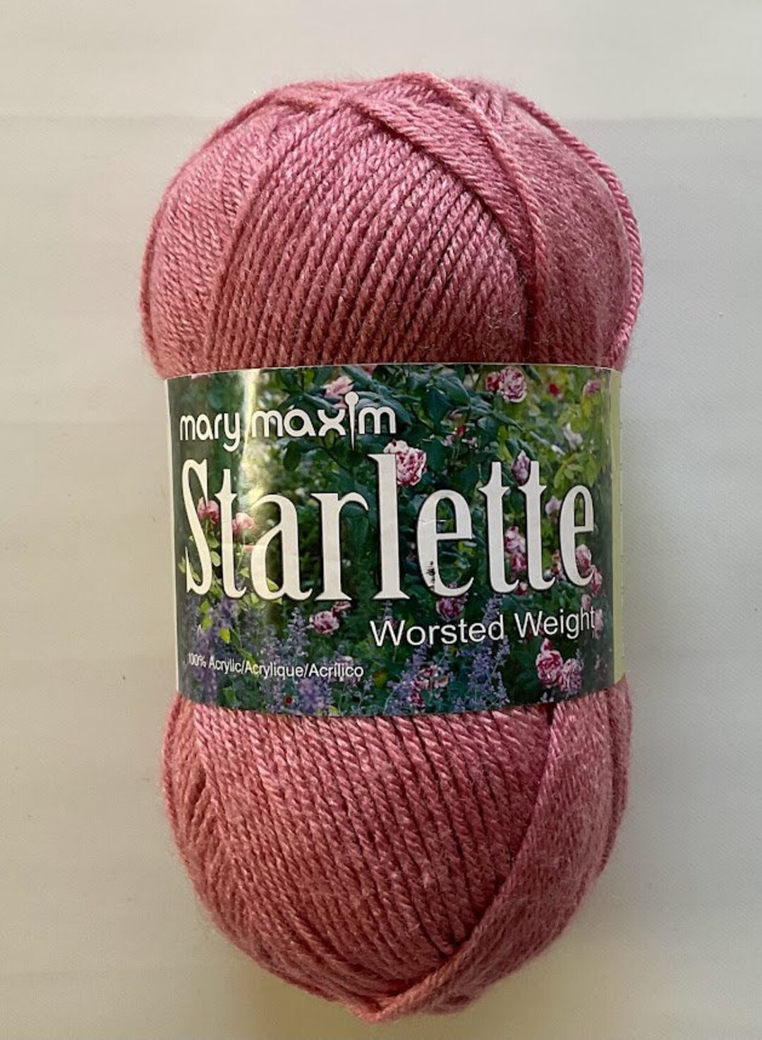 Mary Maxim Starlette Acrylic Yarn Color 084 Light Old Rose Lot Number ...