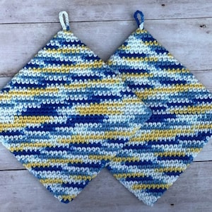 POTHOLDER PDF PATTERN Crochet Double Sided Potholder Pattern Instant ...