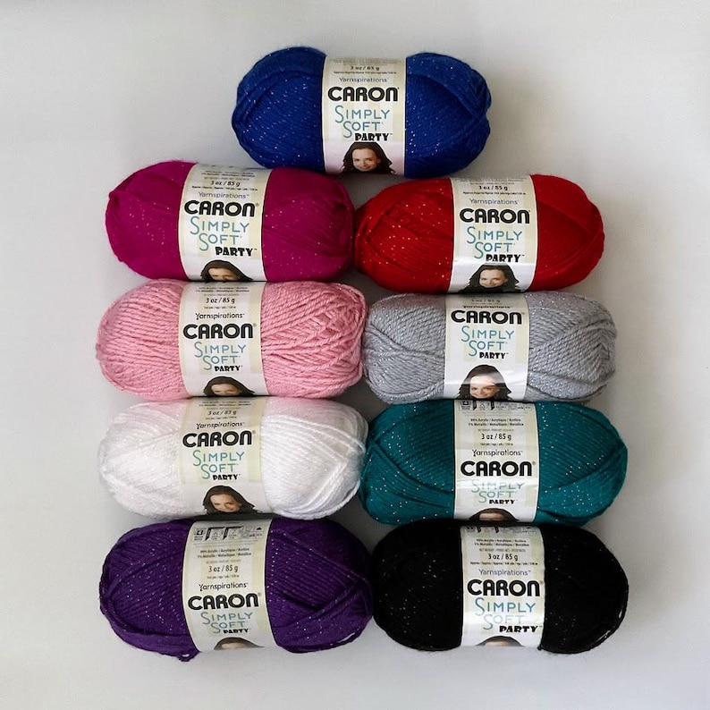 Caron Simply Soft Party Yarn 3 Oz 164 Yds 85 G 150 M 99 Percent Acrylic ...