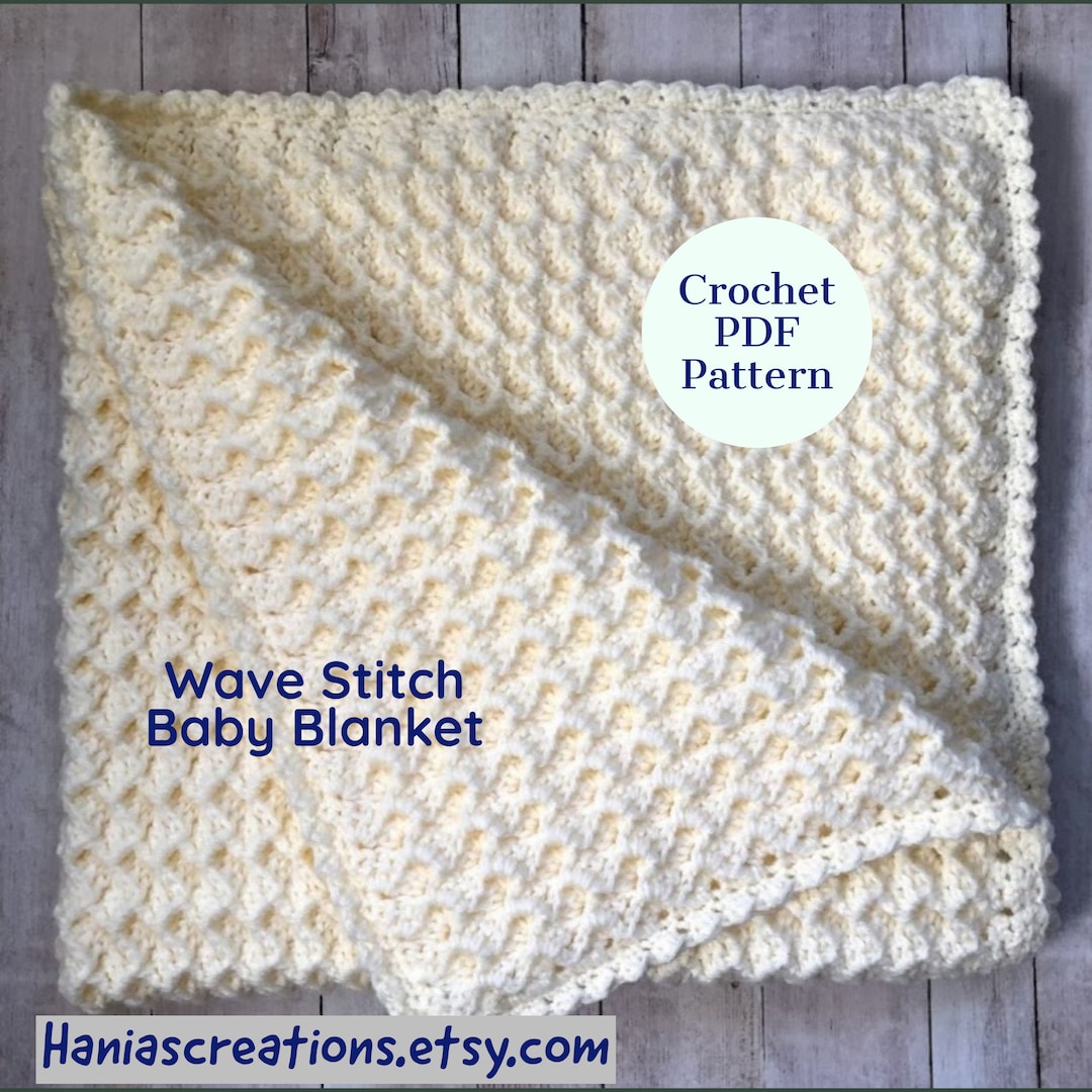 Baby Blanket PATTERN Crochet Wave Stitch Baby Blanket PDF PATTERN ...