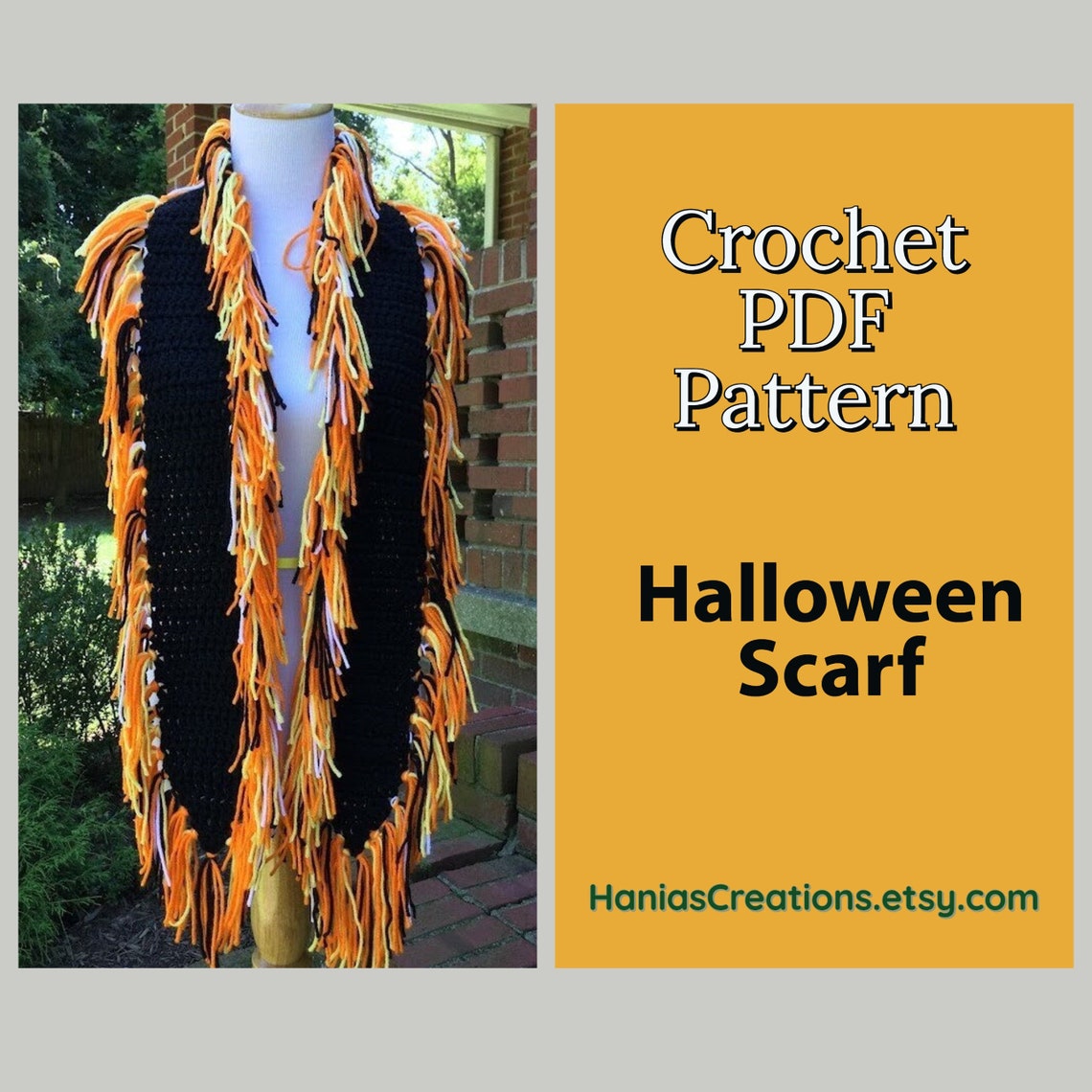HALLOWEEN SCARF PATTERN Crochet Pdf Pattern Instant Download | Etsy