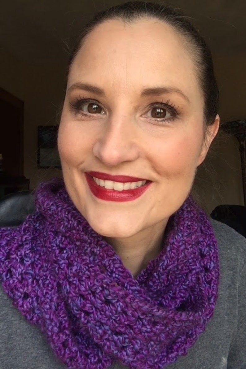 PURPLE INFINITY SCARF Crochet Chunky Scarf Homespun Yarn - Etsy