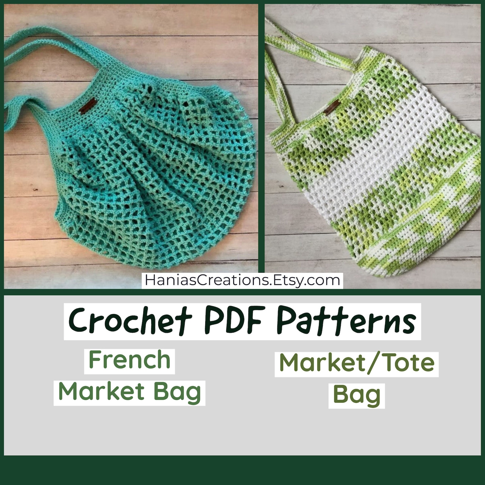 MARKET BAG PATTERNS Pdf Instant Download Crochet Eco Friendly | Etsy