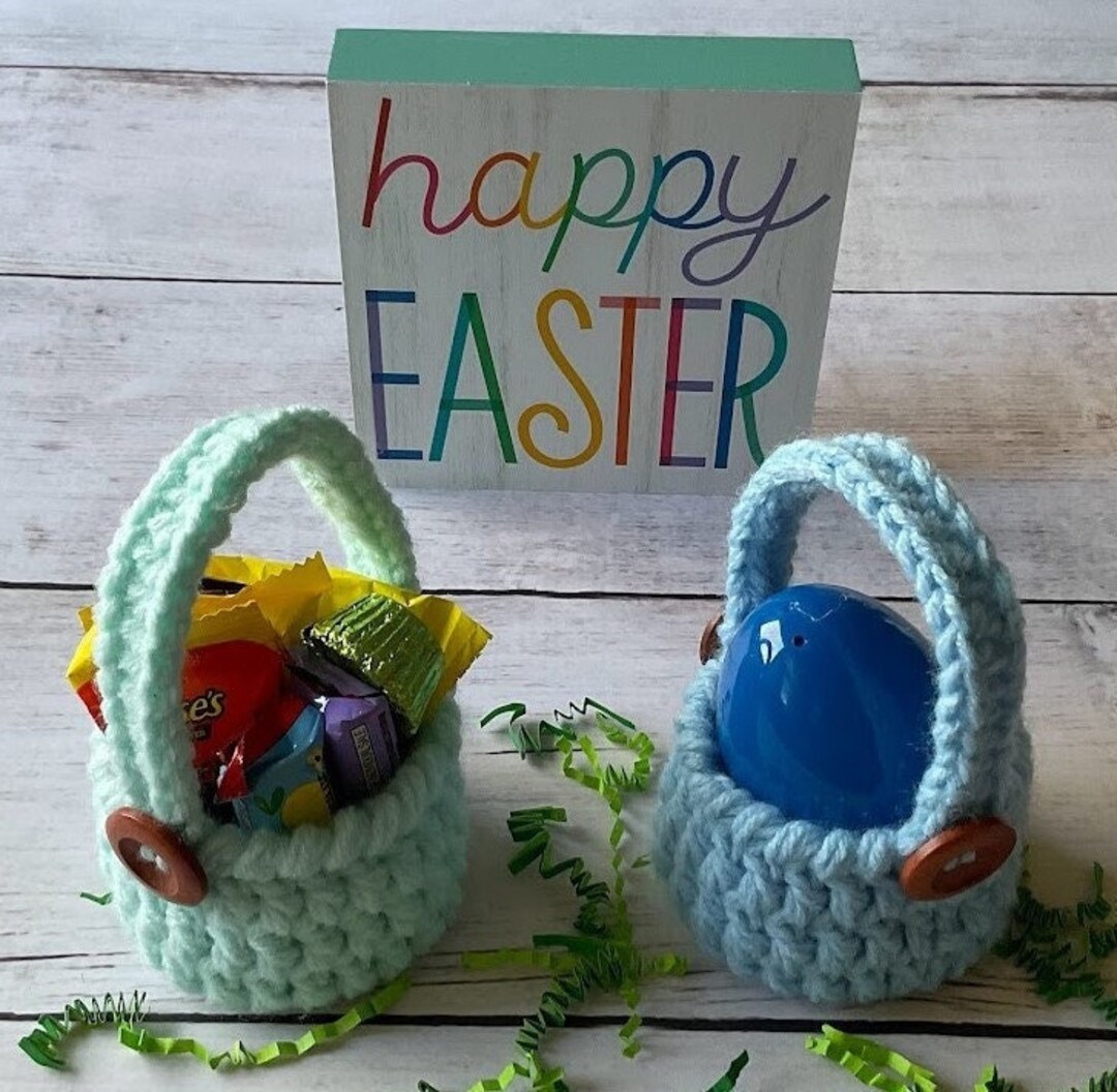 EASTER MINI BASKETS 2 Crochet Baskets Easter Home Decor Easter Gift ...