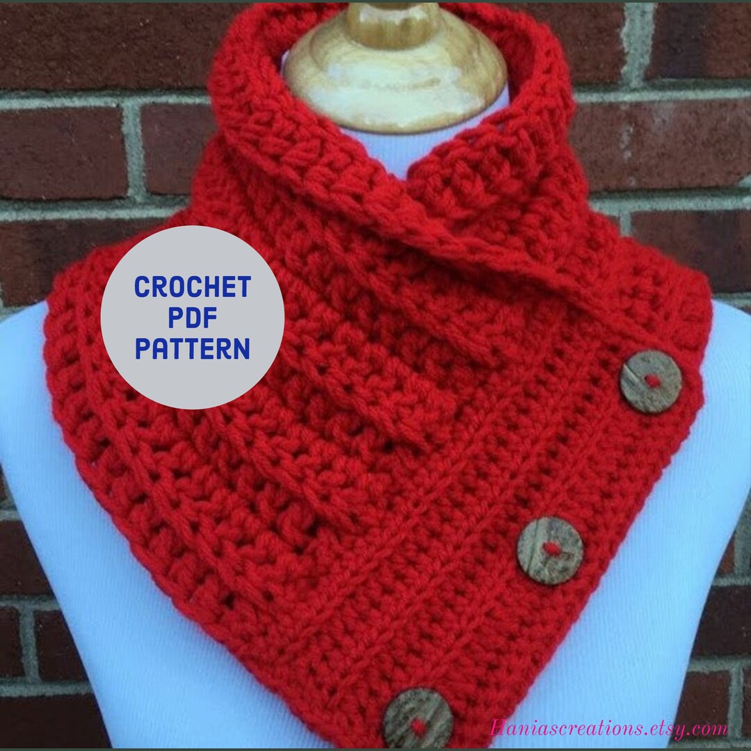 Button Cowl PATTERN PDF Instant Download Crochet Bulky Boston Harbor ...