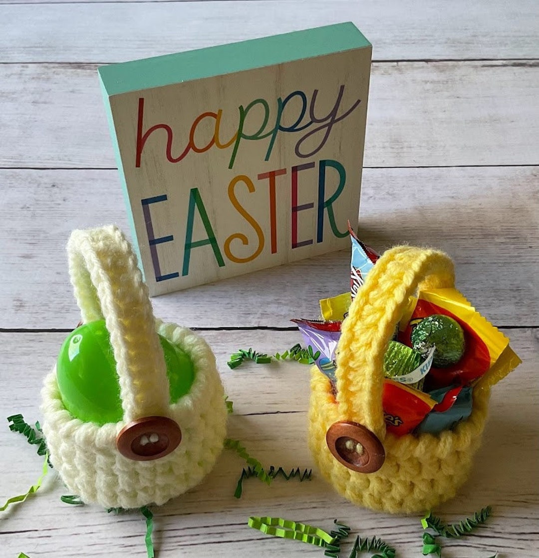 EASTER MINI BASKETS 2 Crochet Baskets Easter Home Decor Easter Gift ...