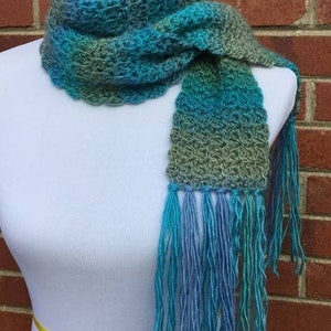 CROCHET PDF PATTERN Crochet Long Scarf Pattern Instant Download Elegant ...