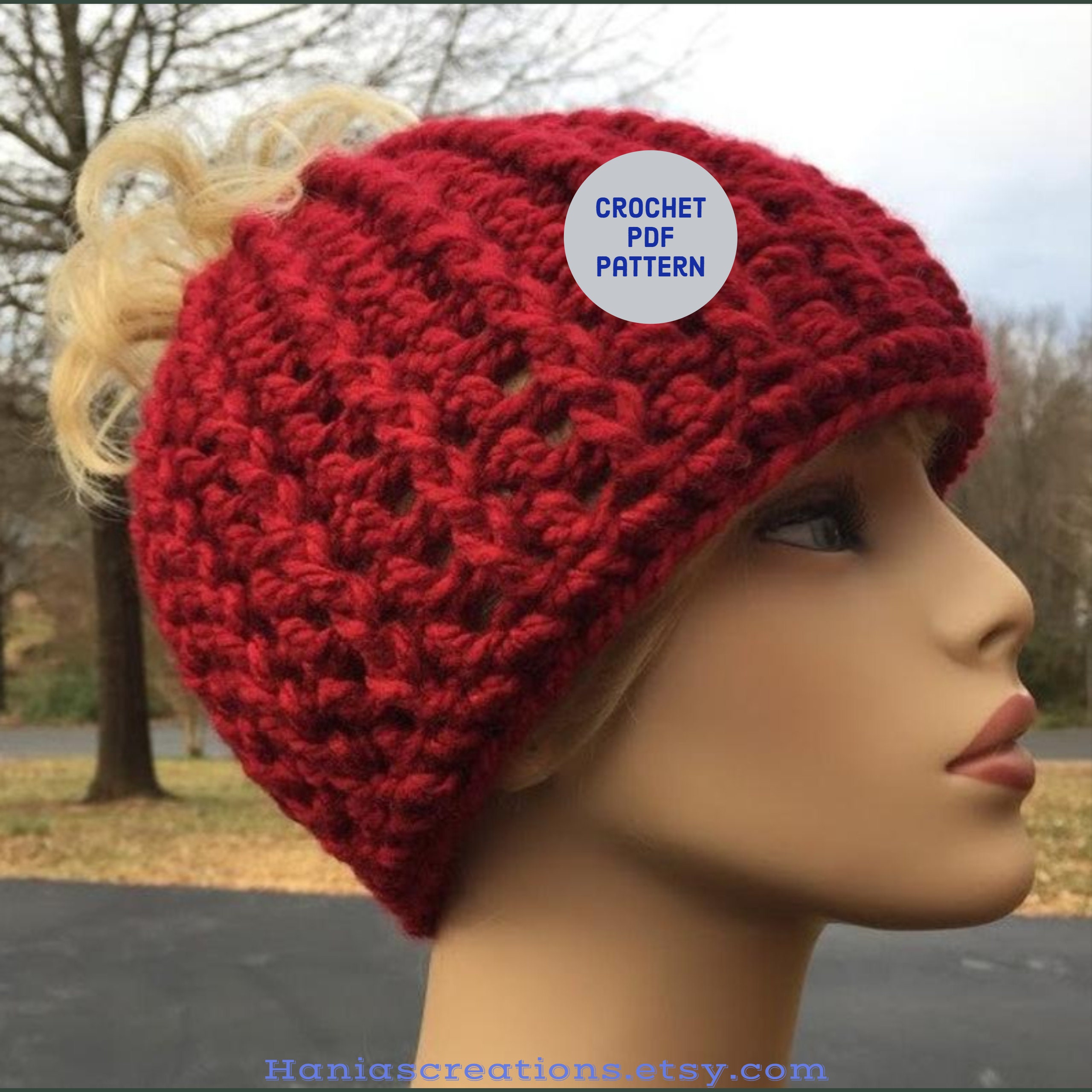 Ponytail Hat PATTERN PDF Instant Download Ponytail Hat Pattern Messy ...