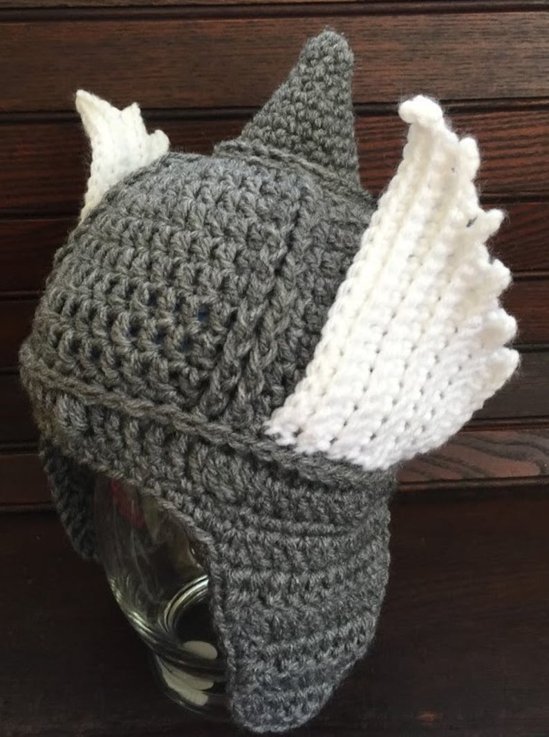 CROCHET THOR HAT Gray Thor Helmet Super Hero Hat Halloween - Etsy