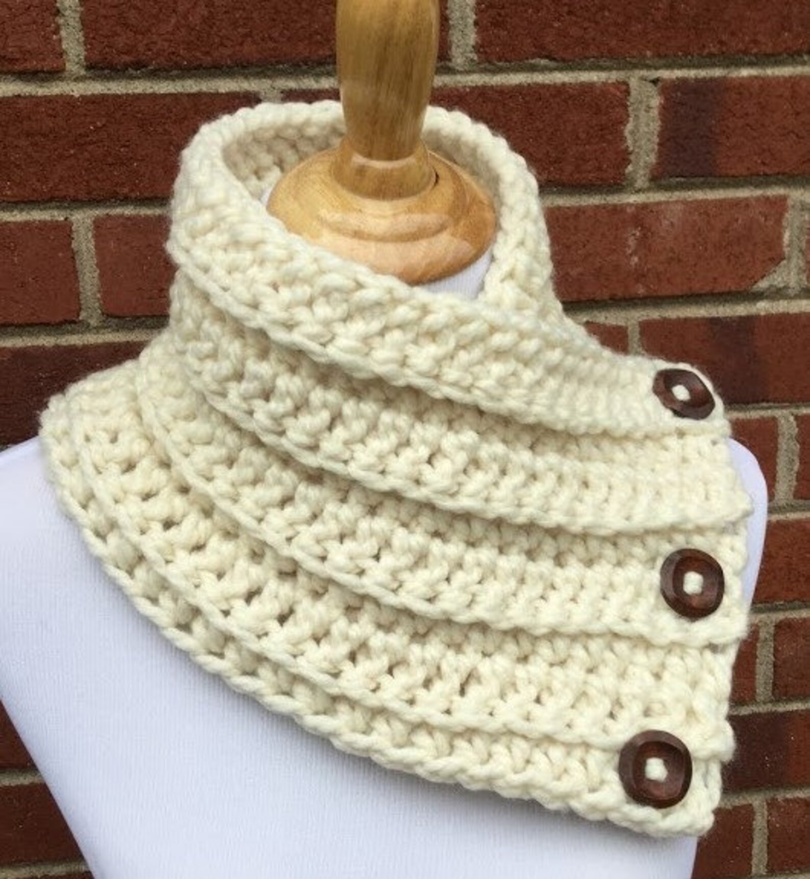 CROCHET PDF PATTERN Chunky Button Cowl Crochet Pattern Instant Download ...