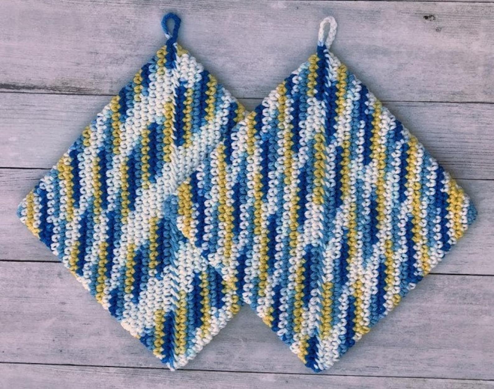 POTHOLDER PDF PATTERN Crochet Double Sided Potholder Pattern - Etsy