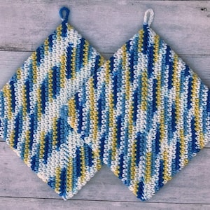 POTHOLDER PDF PATTERN Crochet Double Sided Potholder Pattern Instant ...