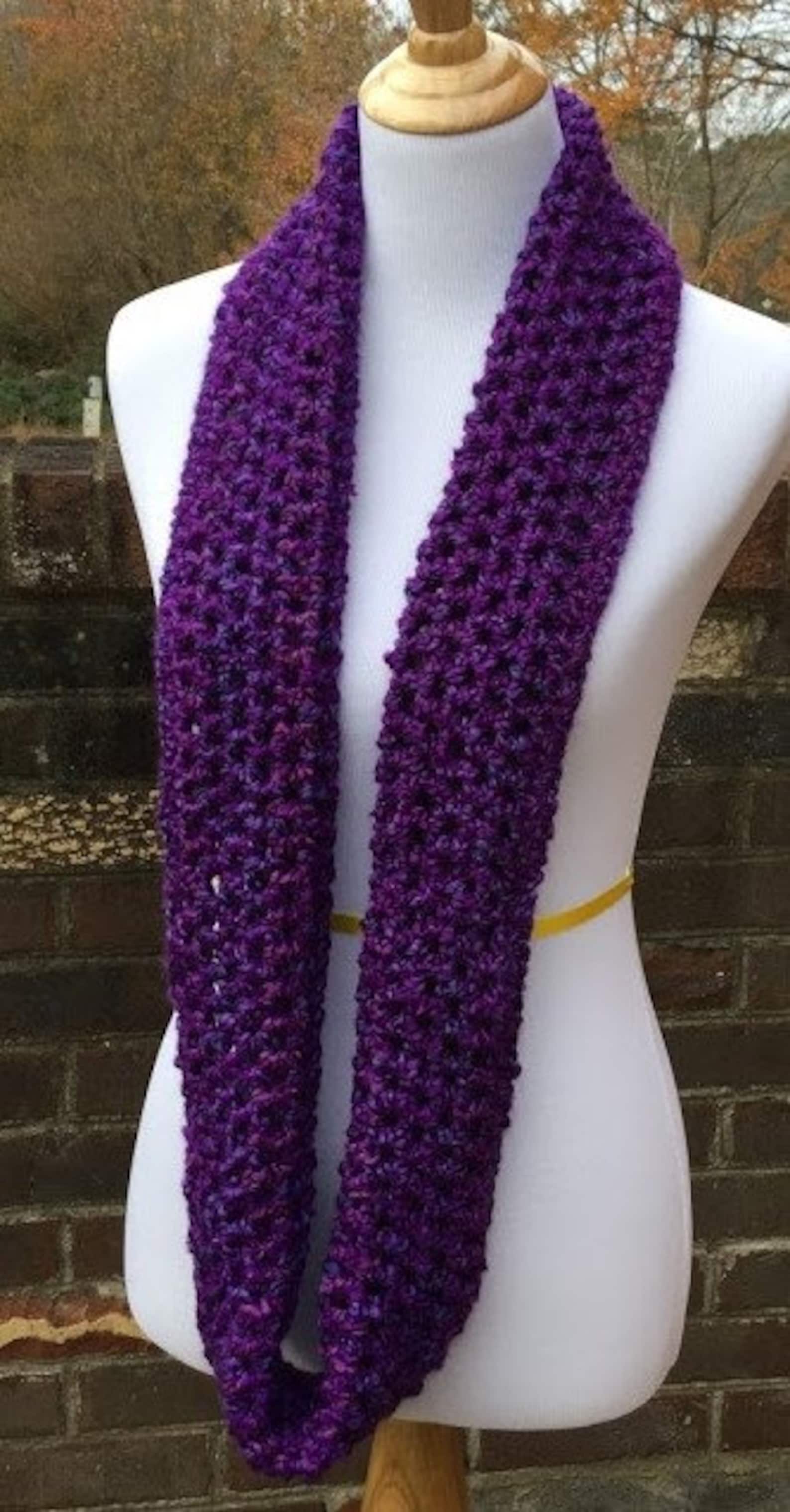PURPLE INFINITY SCARF Crochet Chunky Scarf Homespun Yarn - Etsy