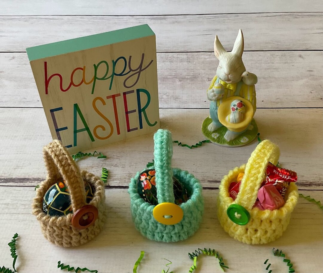 EASTER MINI BASKETS Crochet Baskets Easter Home Decor Easter Gift ...