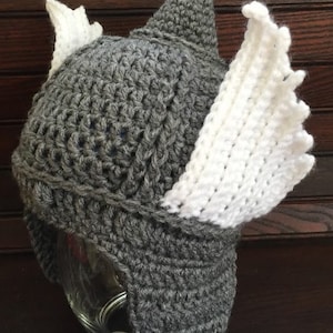CROCHET THOR HAT Gray Thor Helmet Super Hero Hat Halloween Character ...
