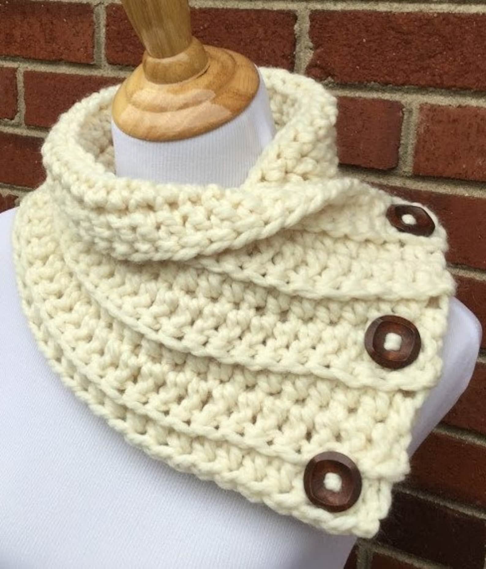 CROCHET PDF PATTERN Chunky Button Cowl Crochet Pattern Instant Download ...