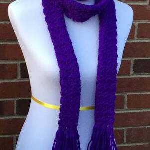 Purple Long Scarf Crochet Elegant Scarf Skinny Versatile Scarf - Etsy