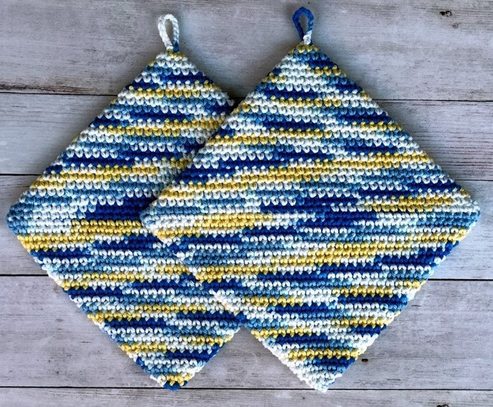 POTHOLDER PDF PATTERN Crochet Double Sided Potholder Pattern - Etsy