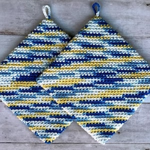 POTHOLDER PDF PATTERN Crochet Double Sided Potholder Pattern Instant ...