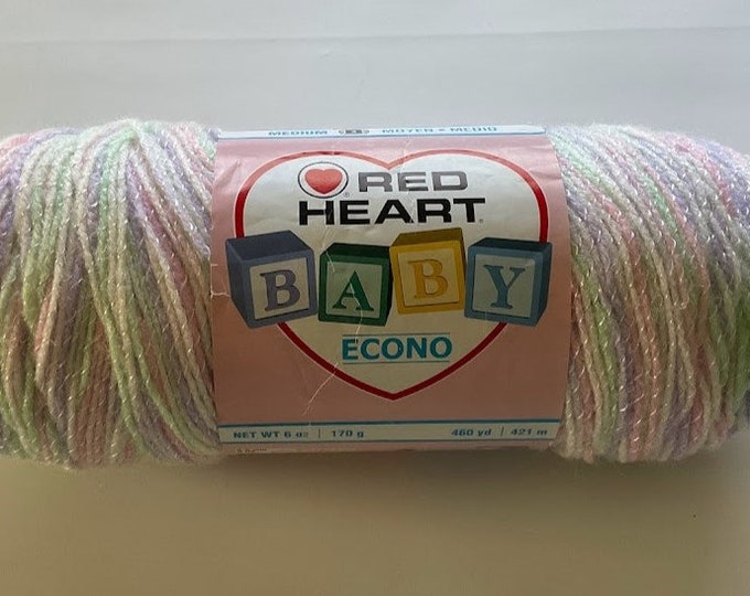 Red Heart Baby Econo Pompadour Yarn Color 1982 Rainbow Sherbet Dye Lot ...