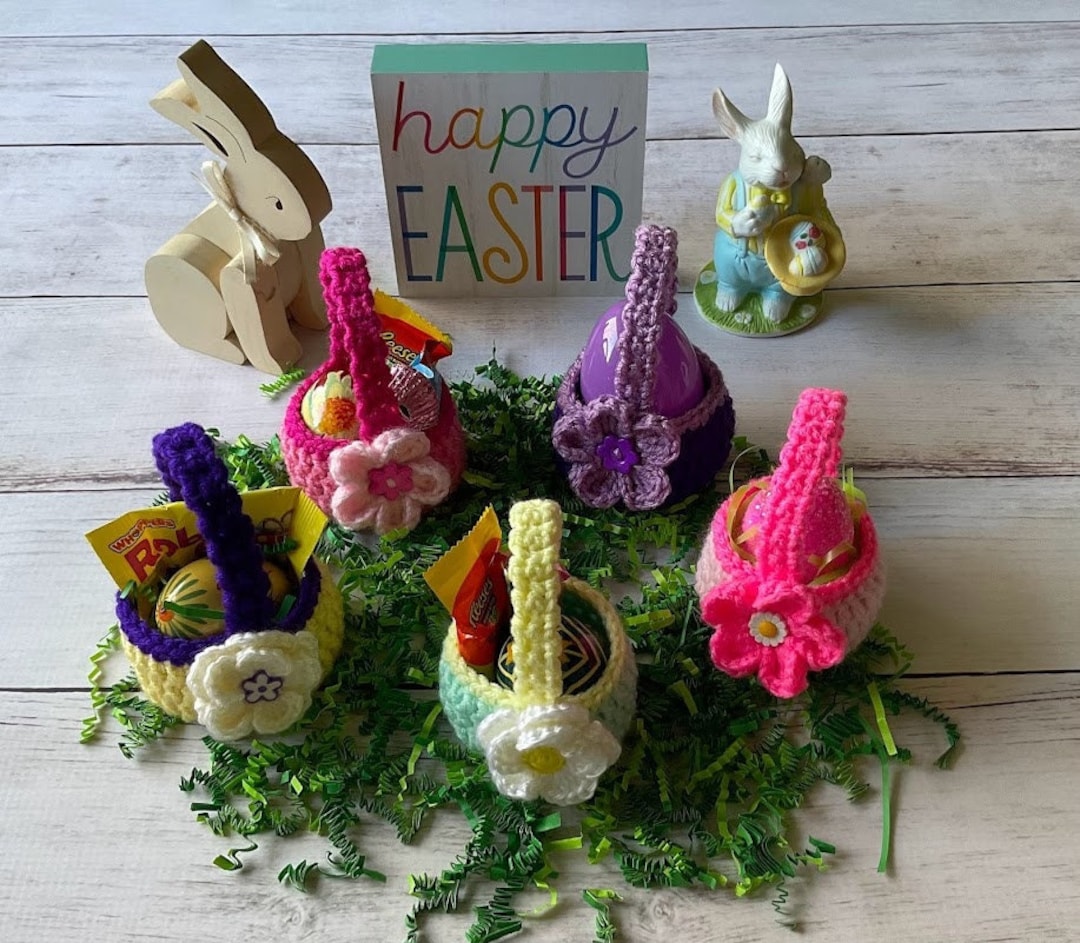 EASTER MINI BASKETS Crochet Baskets Easter Home Decor Easter Gift ...
