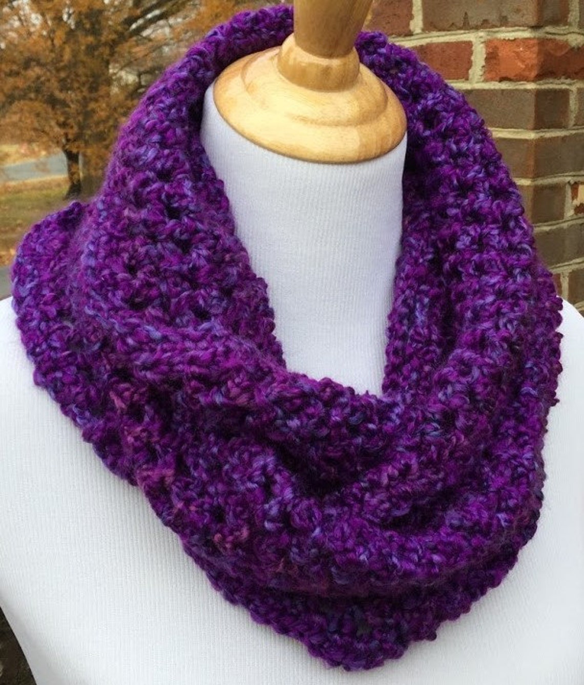 PURPLE INFINITY SCARF Crochet Chunky Scarf Homespun Yarn - Etsy