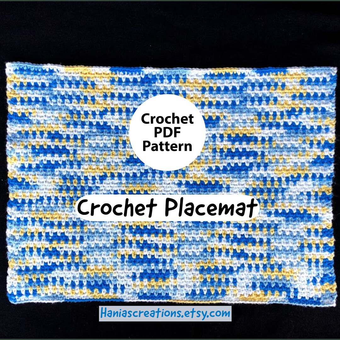 PLACEMAT PDF PATTERN Crochet Table Placemat Pattern Eco Friendly Cotton ...