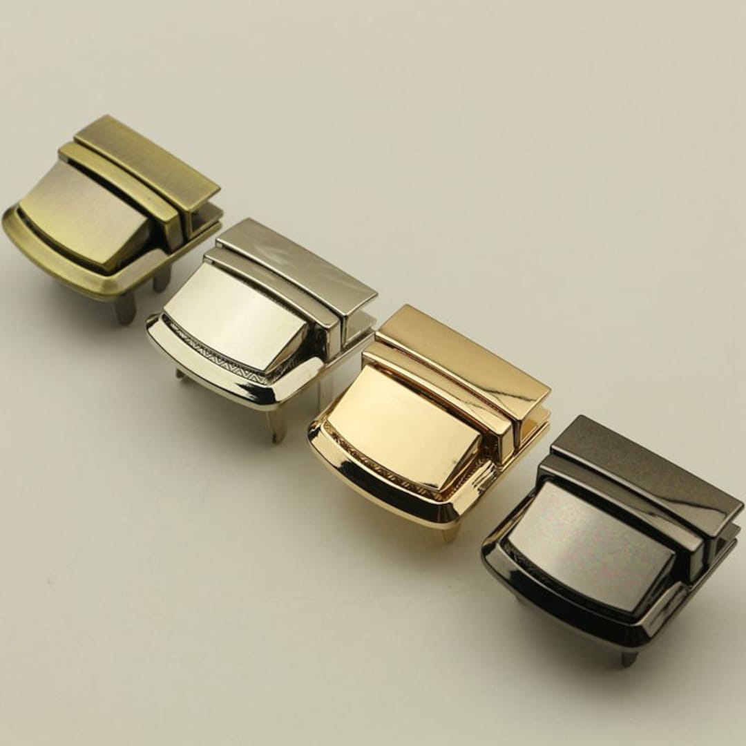 Metal Tuck Lock Thumb Lock 35*33mm Silver Gold Square Shape Catch Lock ...