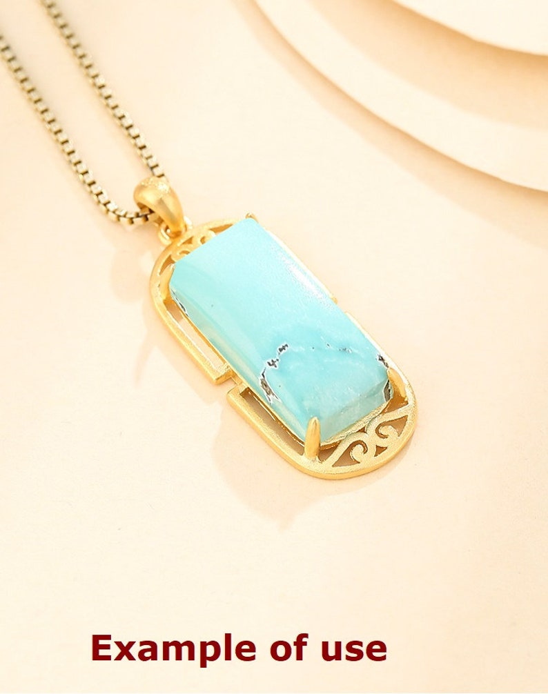 Vintage Rectangle Base Pendant Setting Fine Sterling Silver - Etsy