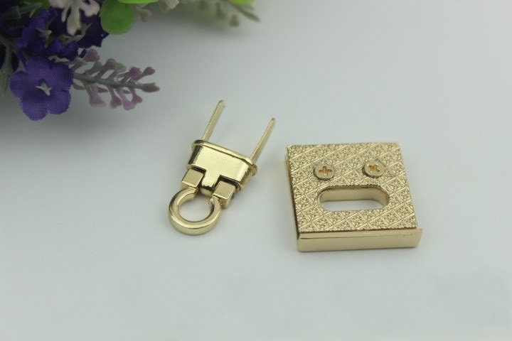 Square Rectangle Twist Turn Lock Bag Hardware Gold Silver - Etsy