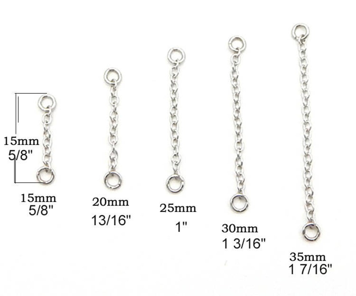 Sterling Silver Cable Extension Chain 2 Loops Tail Extender | Etsy