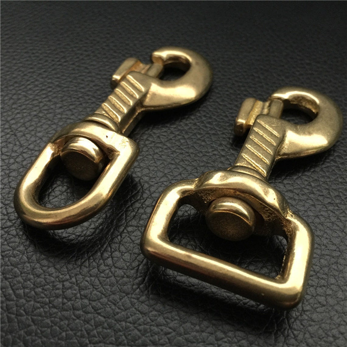Solid Brass Spring Snap Hook Square Eye Swivel Trigger Lobster - Etsy
