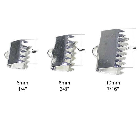 Pure 925 Sterling Silver Ribbon Clip Clamp Cord Crimp End Cap - Etsy