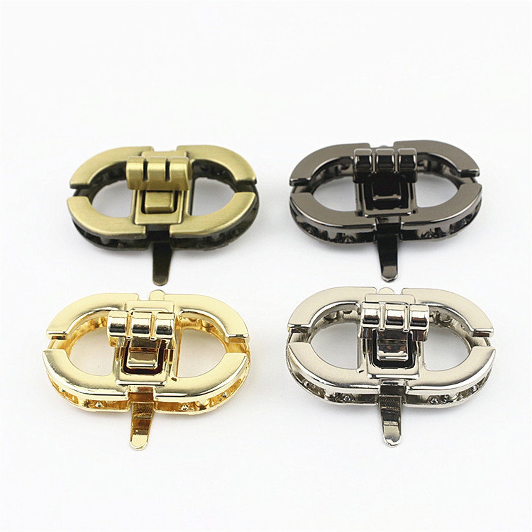 Oval Turn Twist Lock Bag Hardware Gold Silver Bronze Black 1/10 Pcs ...