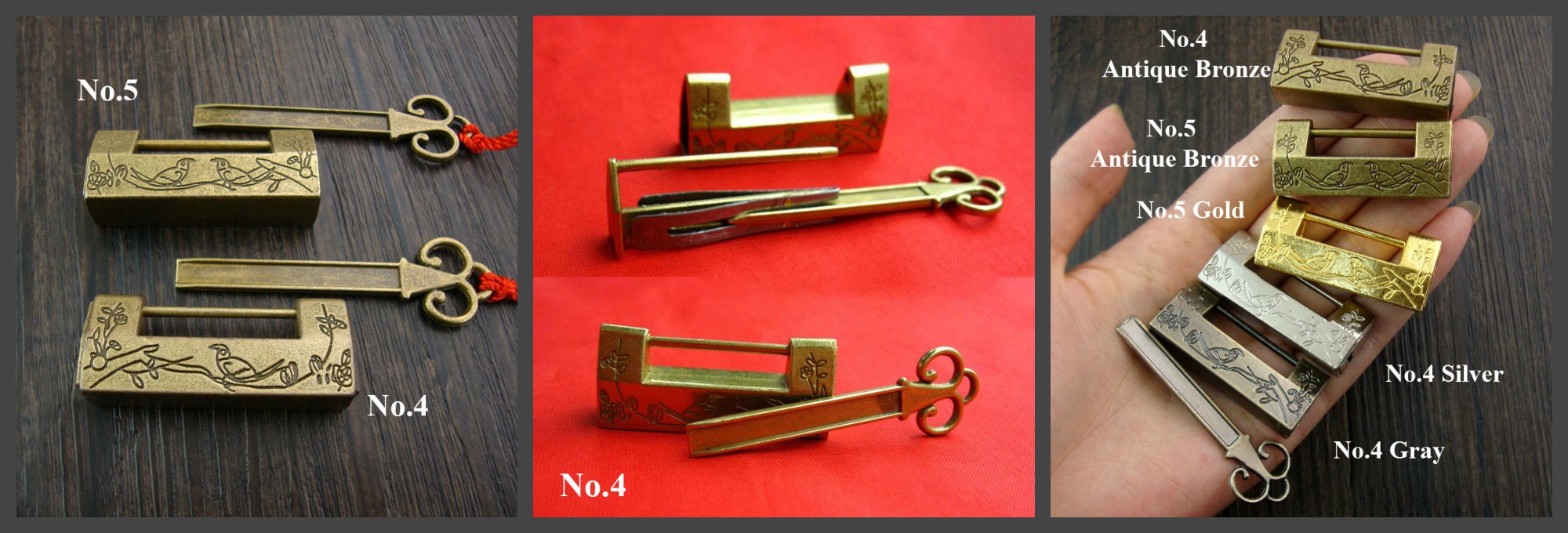 Chinese Lock Padlock Key Protector Ancient Vintage Style | Etsy