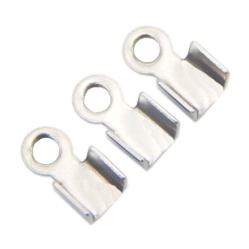 Stainless Steel Fold Over Crimp Clamp Clip Loop Bead Cord End - Etsy