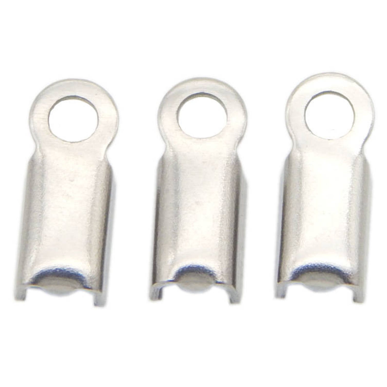 Stainless Steel Fold Over Crimp Clamp Clip Loop Bead Cord End - Etsy