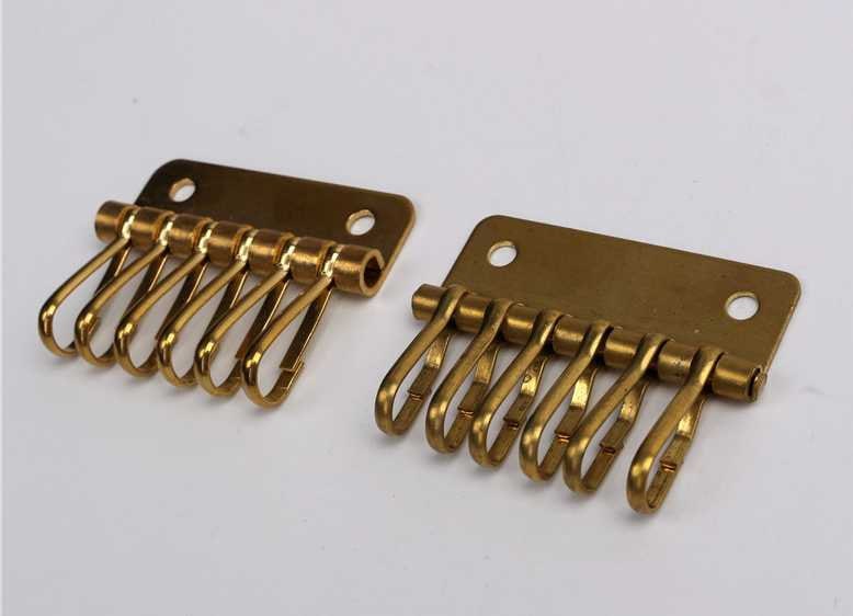 6 Hooks Solid Brass Key Holder Plate 2 Inch Pouch Spring Snap | Etsy