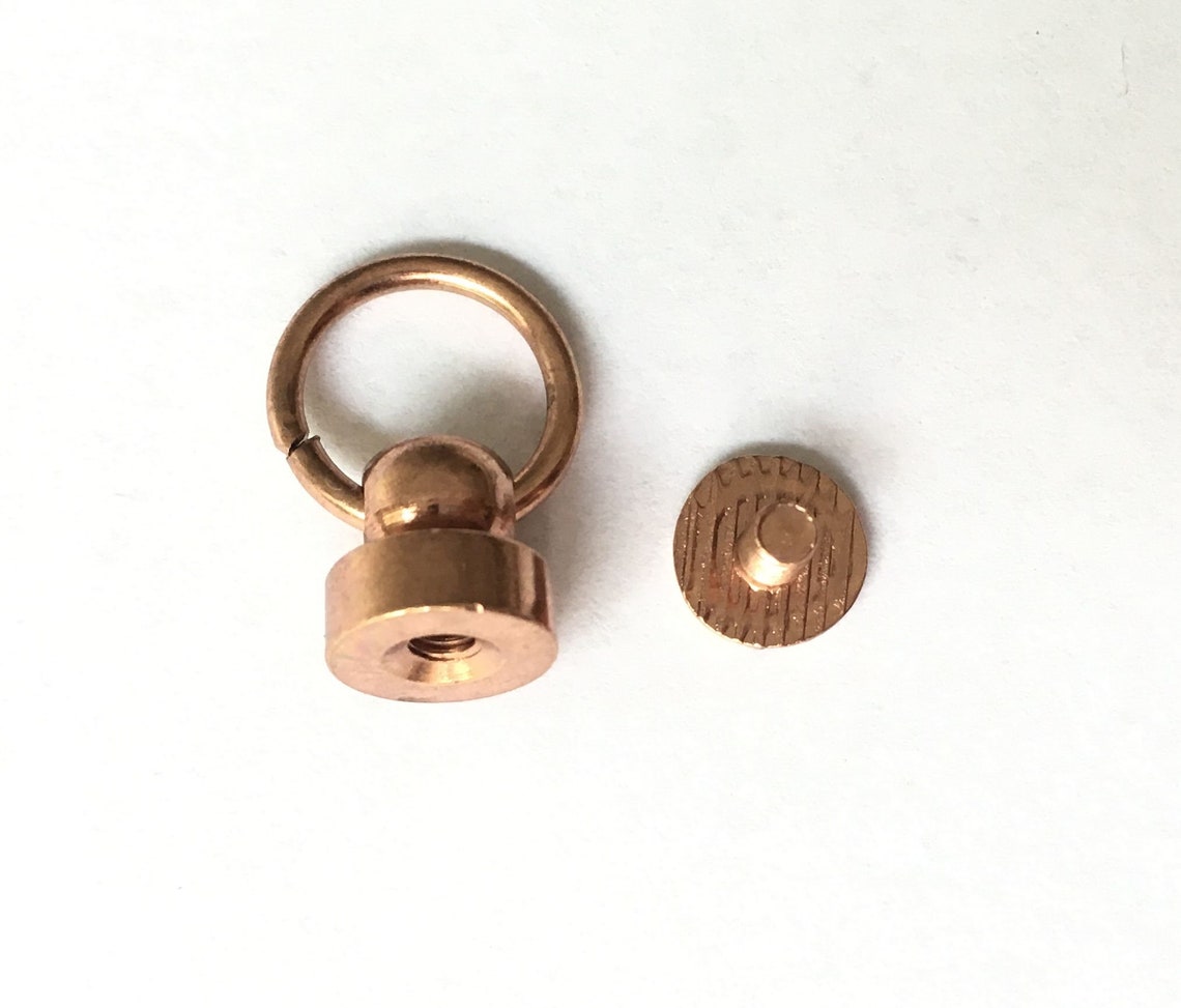 Solid Brass Chain Screw Connector Back Pull Ring Loop Strap | Etsy