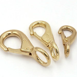 Solid Brass Fixed Eye Loop Halter Snap Saddle Hook Fix Buckle Horse Headstall Reins Push Gate ...