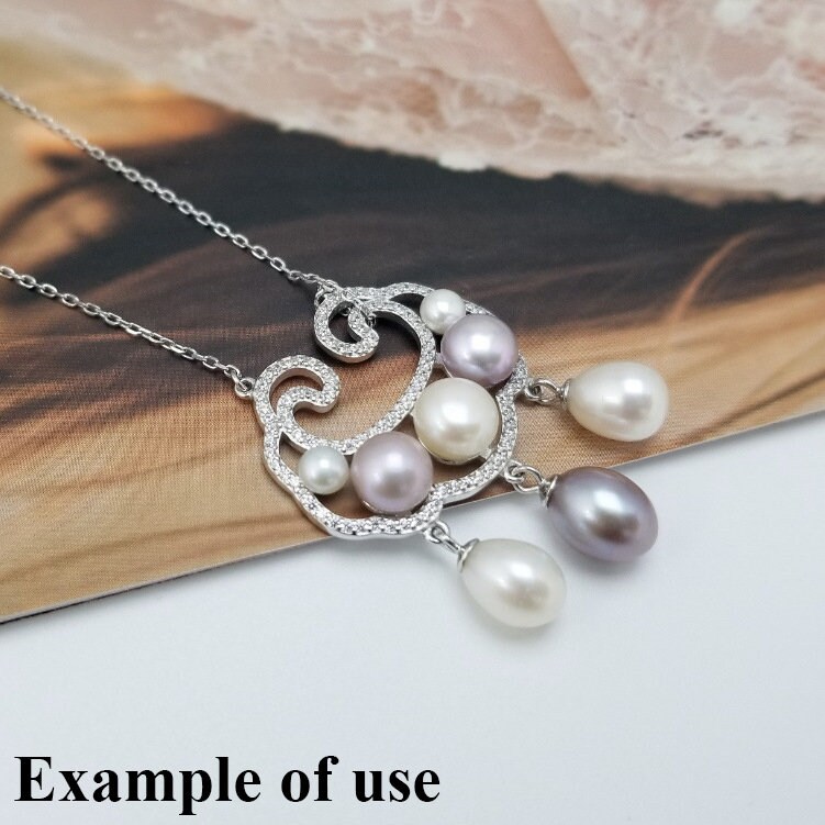 925 Sterling Silver CZ Necklace Mount Pendant Setting Blank | Etsy