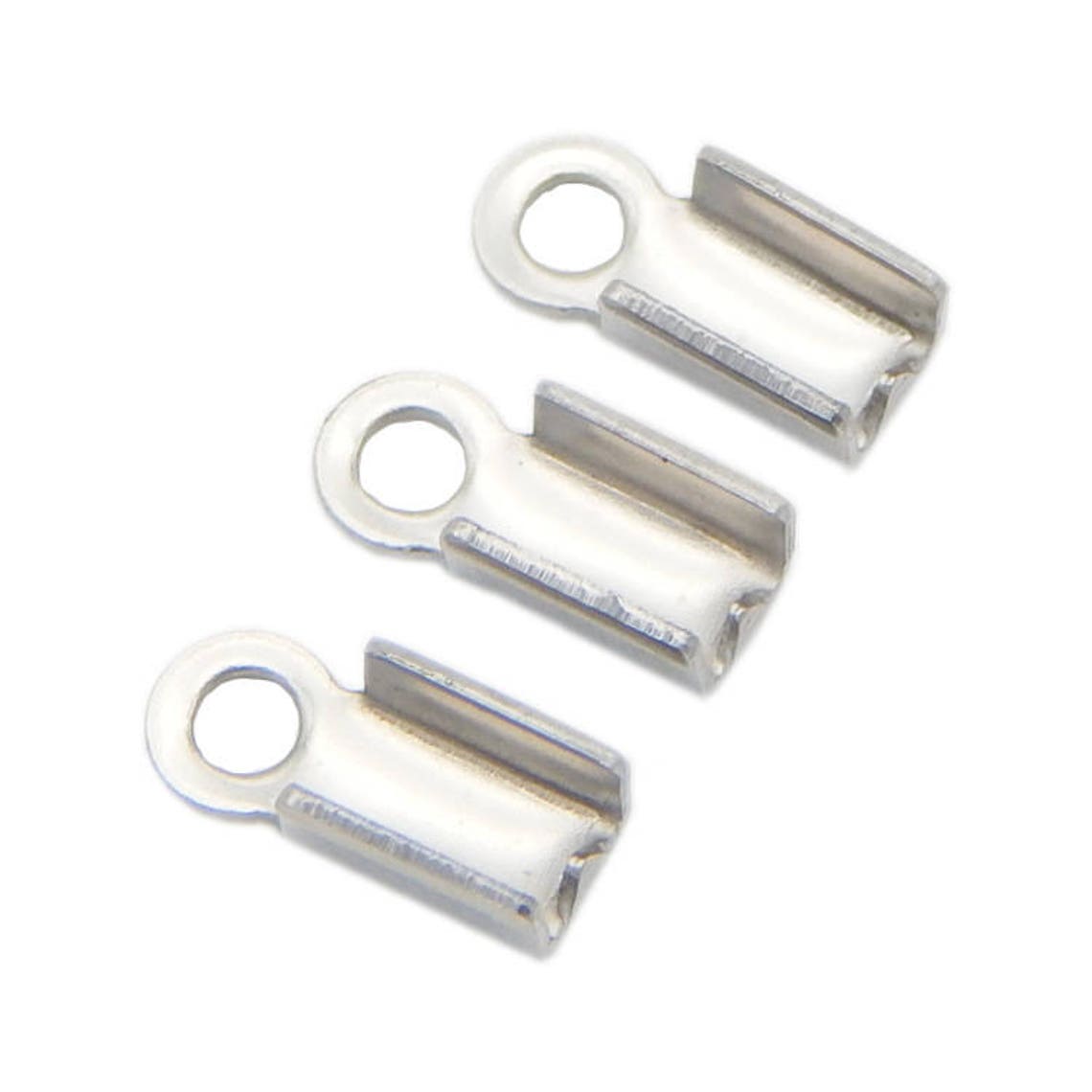 Stainless Steel Fold Over Crimp Clamp Clip Loop Bead Cord End - Etsy